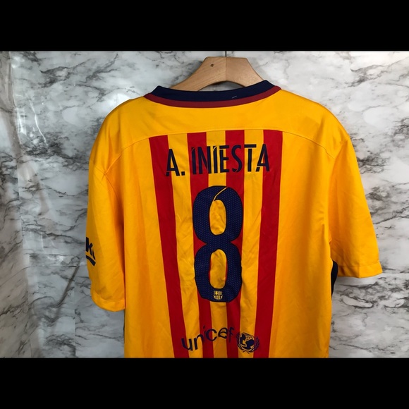 Nike | Shirts | Rare Fc Barcelona Andres Iniesta 8 Jersey Xl | Poshmark